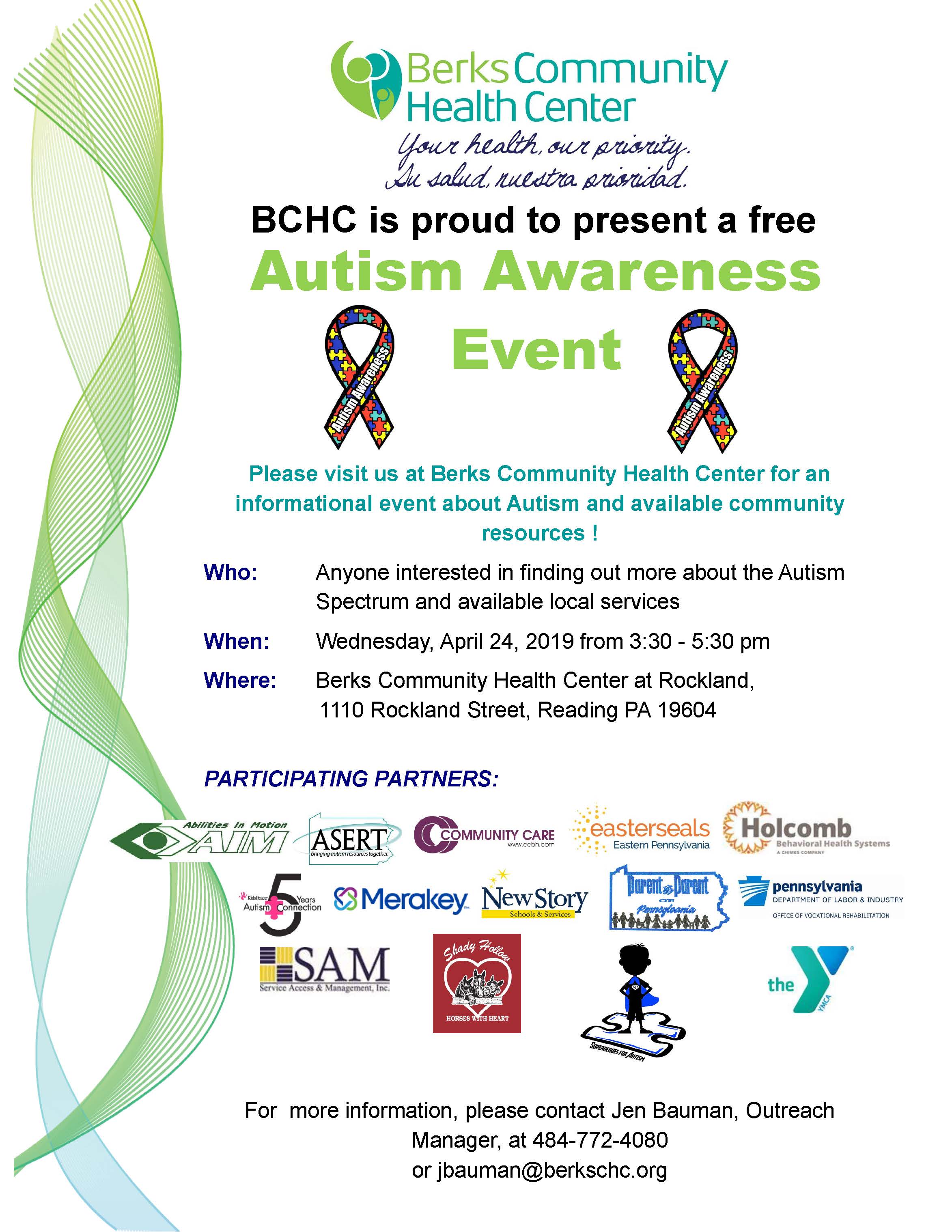 Autism Awareness Resource Event - Berks Community Health Center